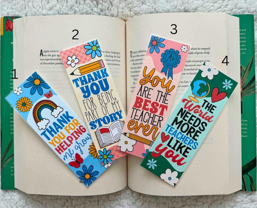 Teacher Bookmarks -- Best Teacher Ever -- the Lost Library - Etsy