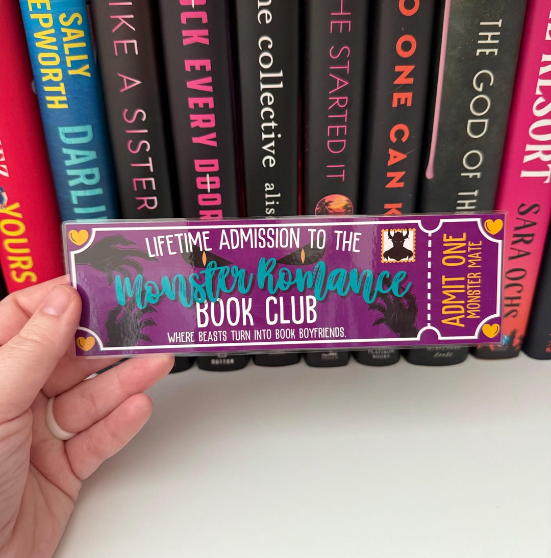 Monster Romance Ticket Bookmark -- Book Trope -- Ticket Bookmark -- the ...