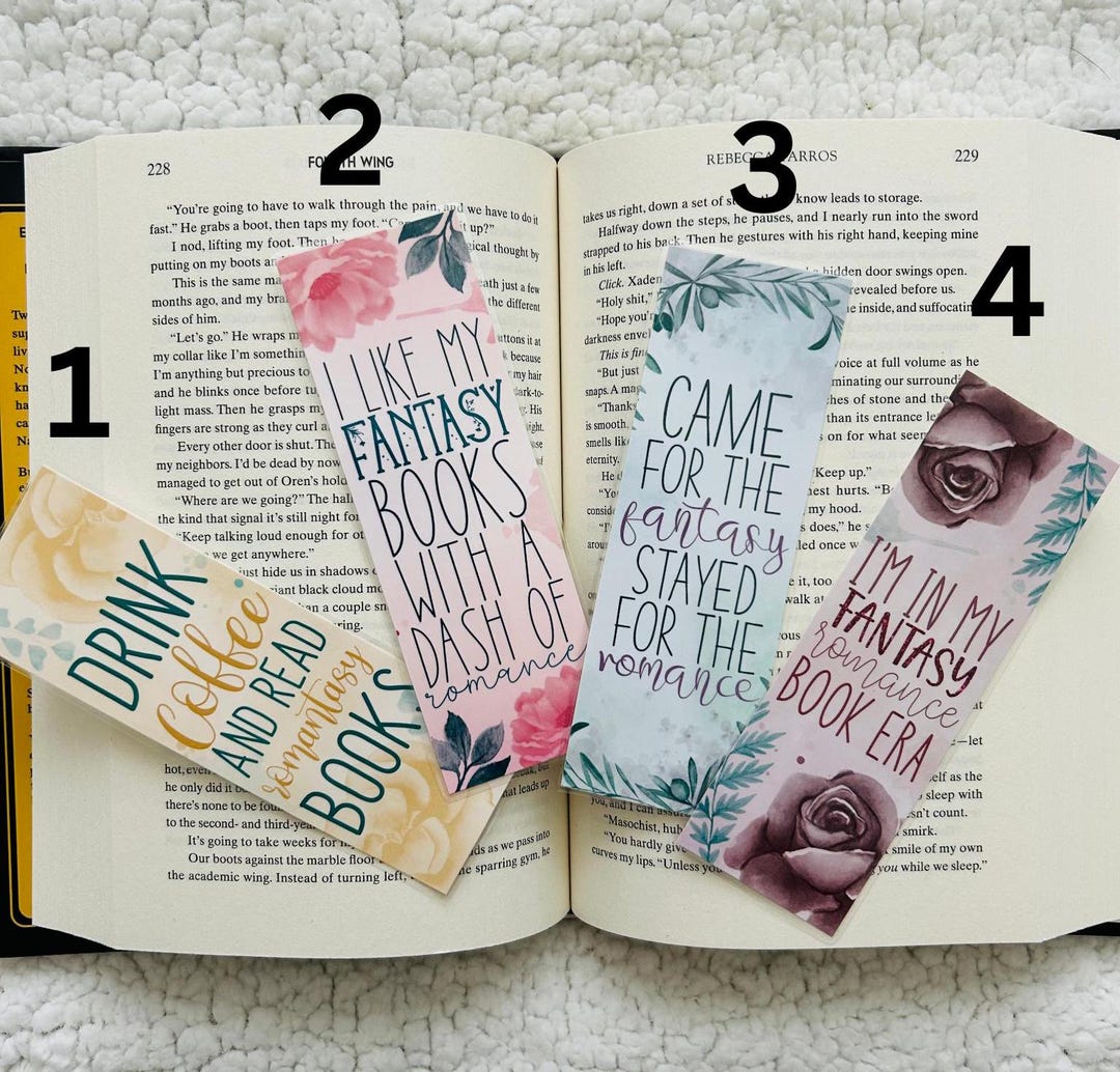 Fantasy Romance Bookmarks -- in My Romantasy Era -- the Lost Library - Etsy