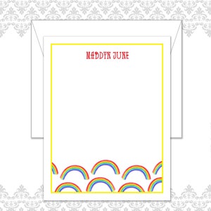 Rainbow Stationery Set of 10 Note Cards With Envelopes, Rainbow Pattern ...