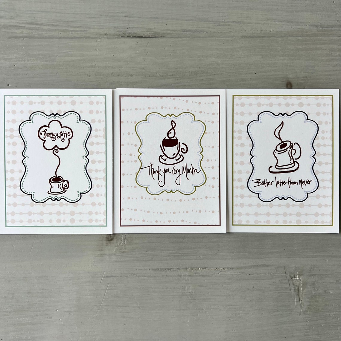 Coffee Themed Greeting Cards Pack of 12, Variety Pack, Thanks a Latte ...