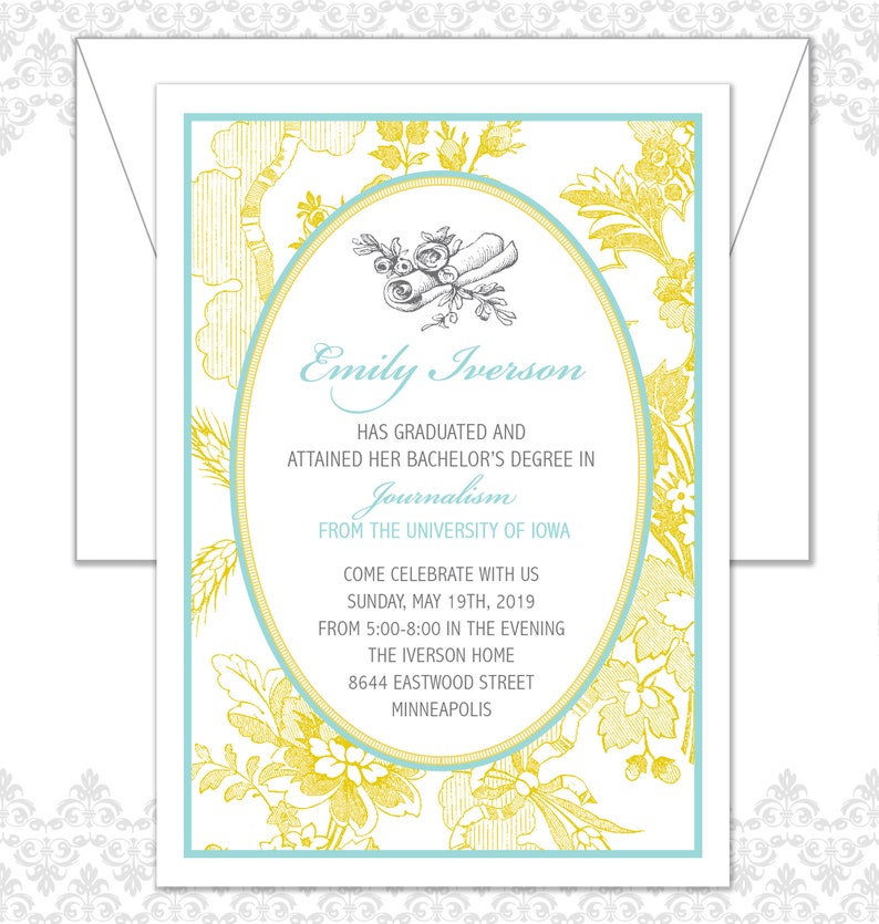 Vintage Graduation Announcement, Graduation Invite, Grad Party, College ...