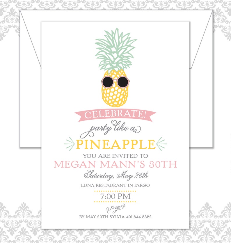 Pineapple Party Invite, Party Like a Pineapple Invitation, 30th ...