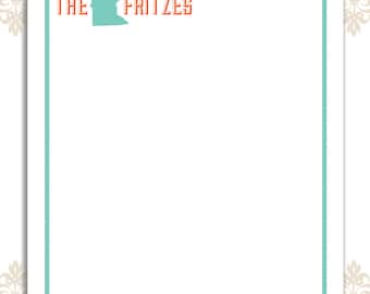 Personalized Foldover Notecard Stationery Set texas State - Etsy