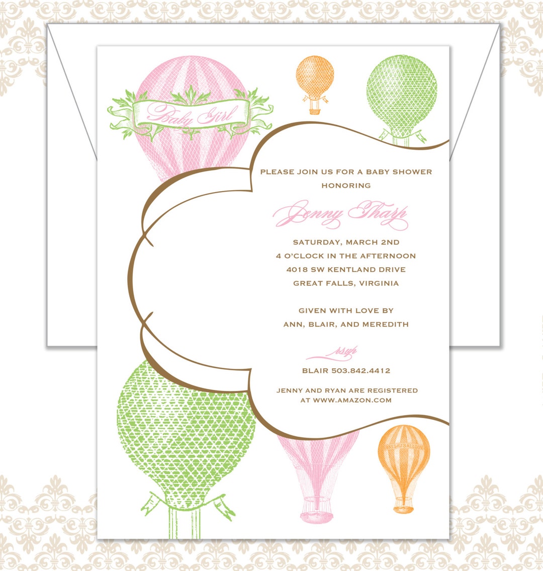 Hot Air Balloon Invitation - Etsy