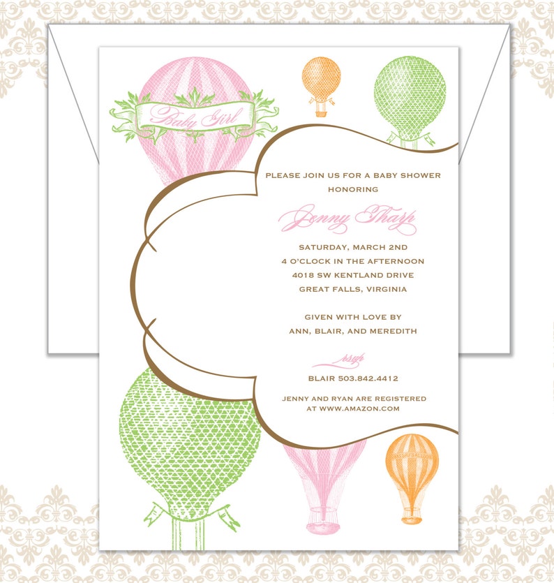 Hot Air Balloon Invitation - Etsy