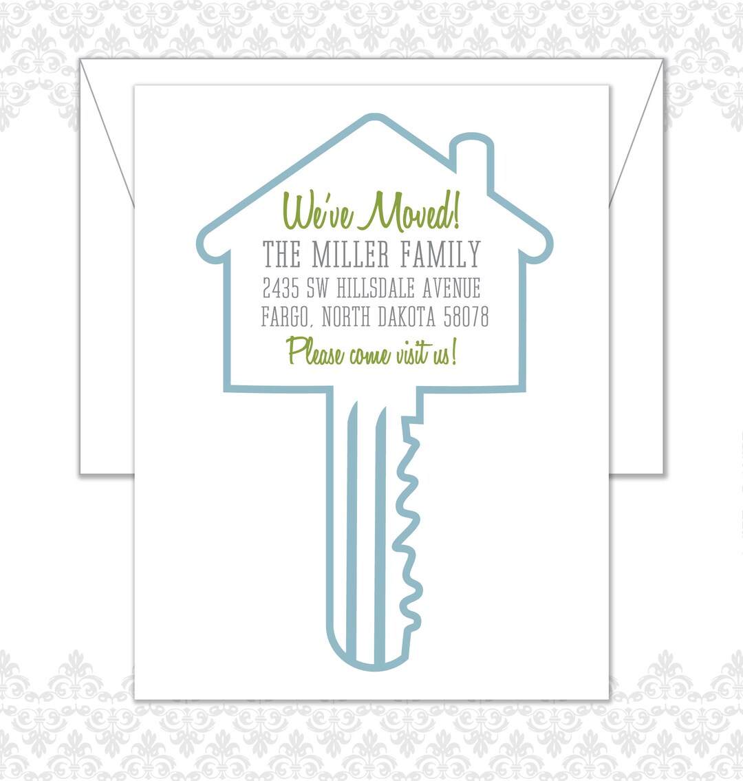 We've Moved Cards Set of 20 With Envelopes, Key, Moved Cards, Modern ...
