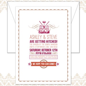 Croquet Wedding Invite - Croquet Invite - Garden Wedding Invite ...