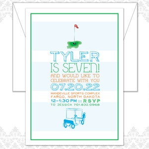 Putt Putt Golf Birthday Invitation, Golf Invite, Golf Ball, Golf Club ...