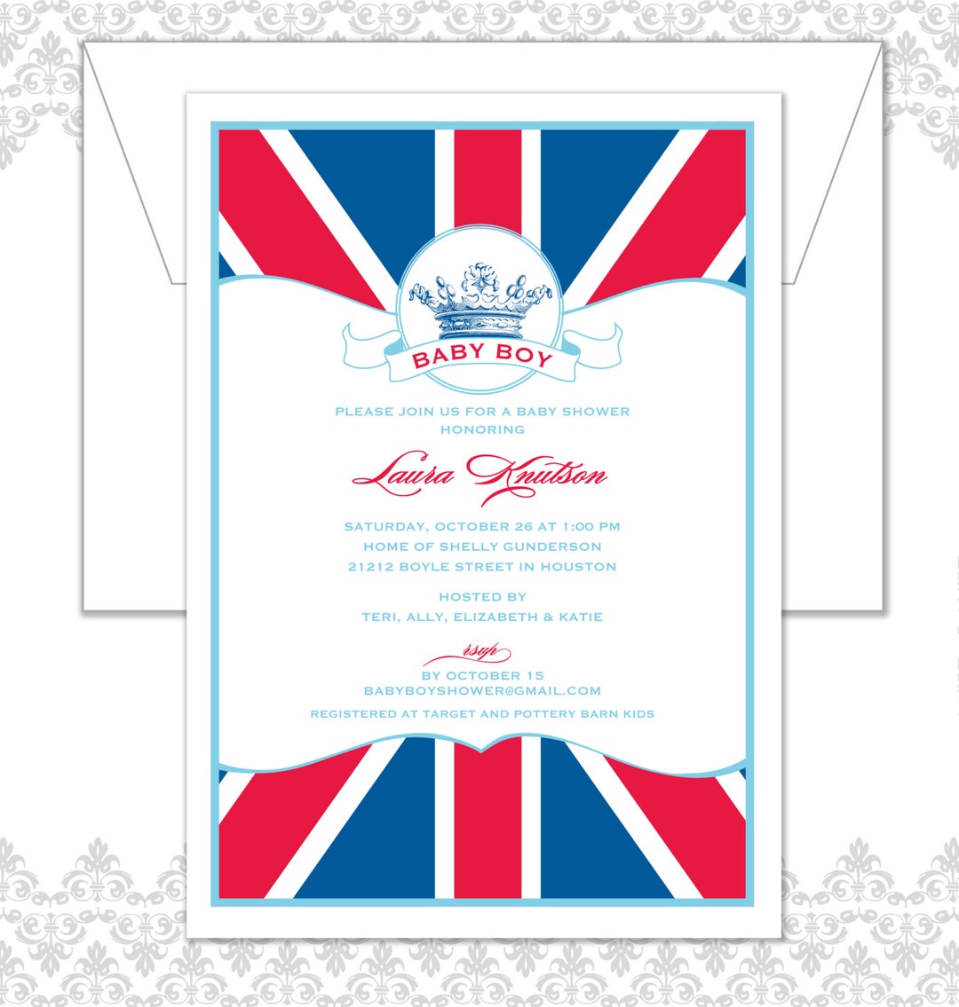 Union Jack Shower Invitation - Etsy