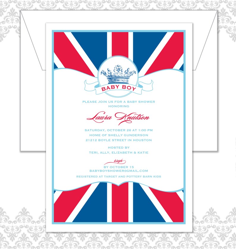Union Jack Shower Invitation - Etsy