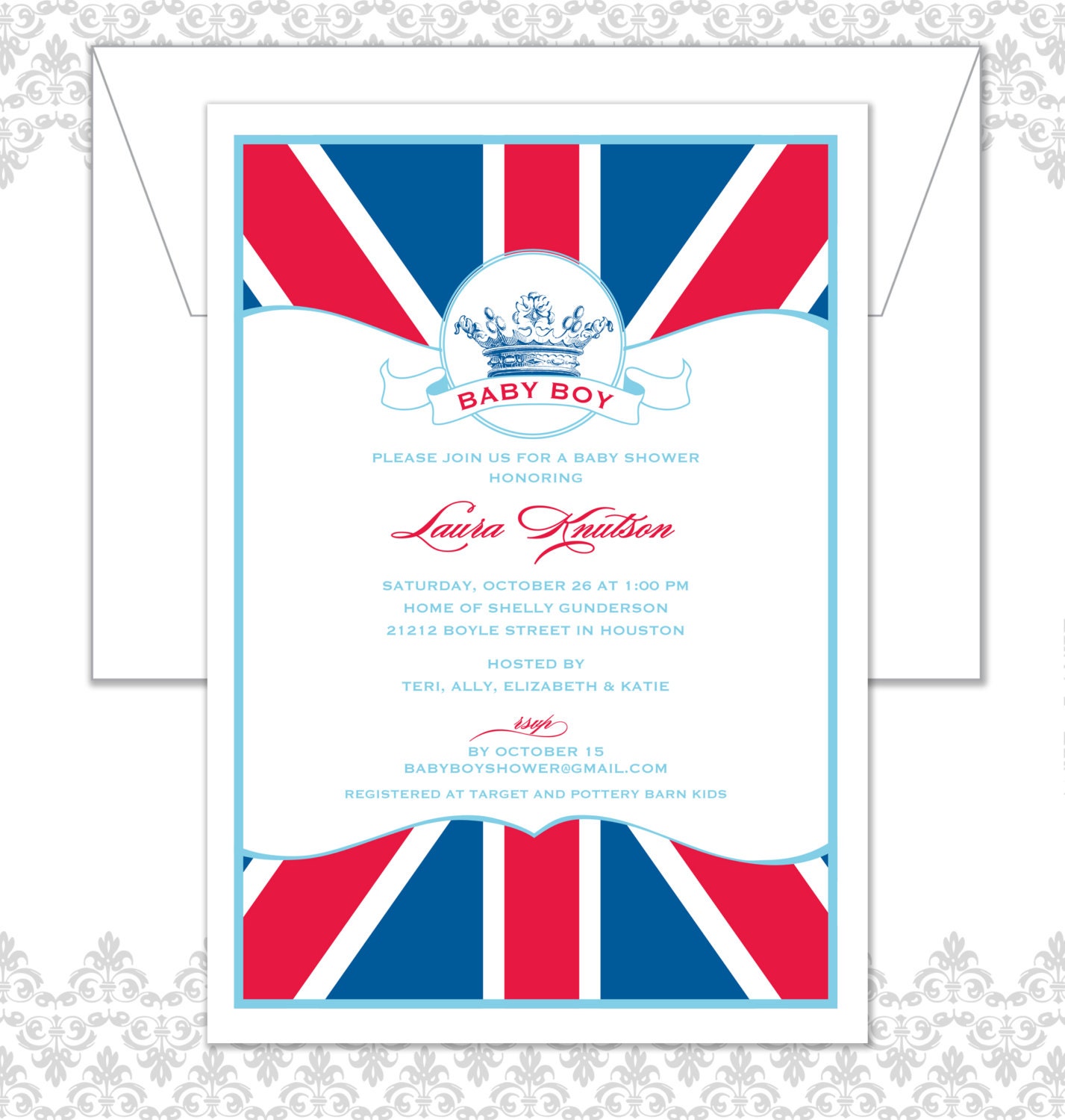 Union Jack Shower Invitation - Etsy