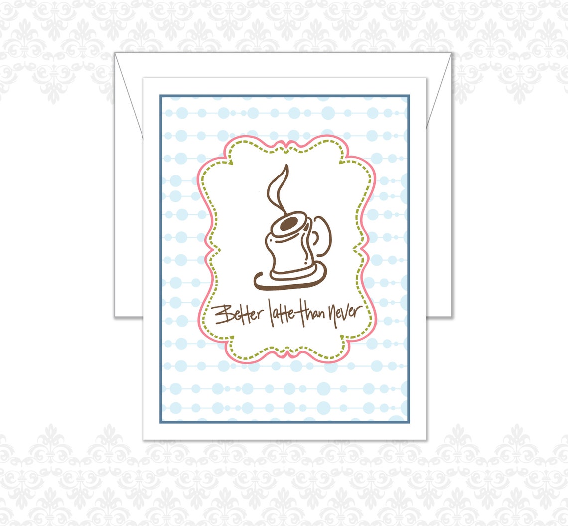 Coffee Themed Greeting Cards Pack of 14, Variety Pack, Thanks a Latte ...