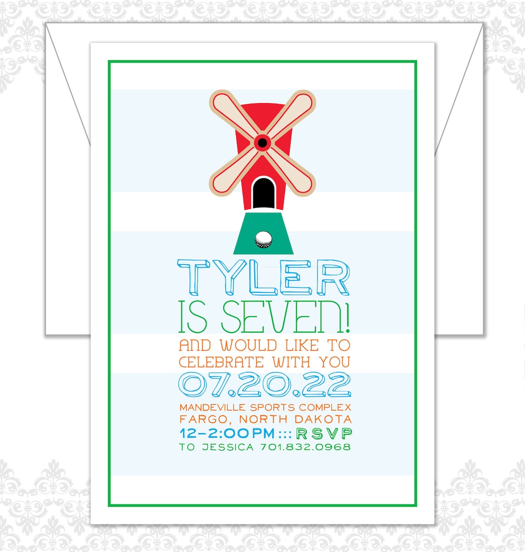 Putt Putt Golf Birthday Invitation, Golf Invite, Golf Ball, Golf Club ...