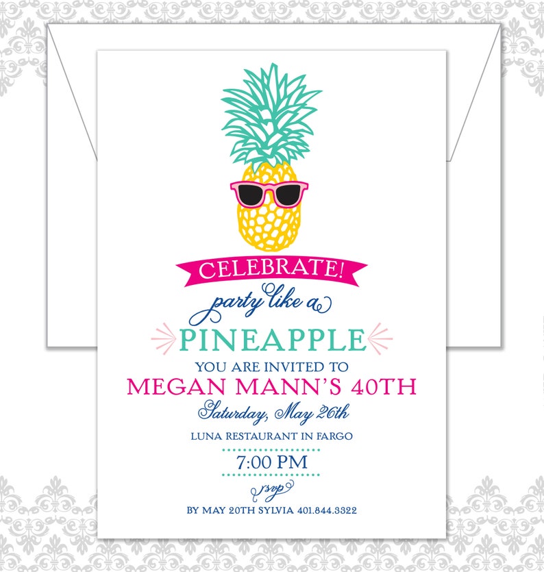 Pineapple Party Invite, Party Like a Pineapple Invitation, 30th ...