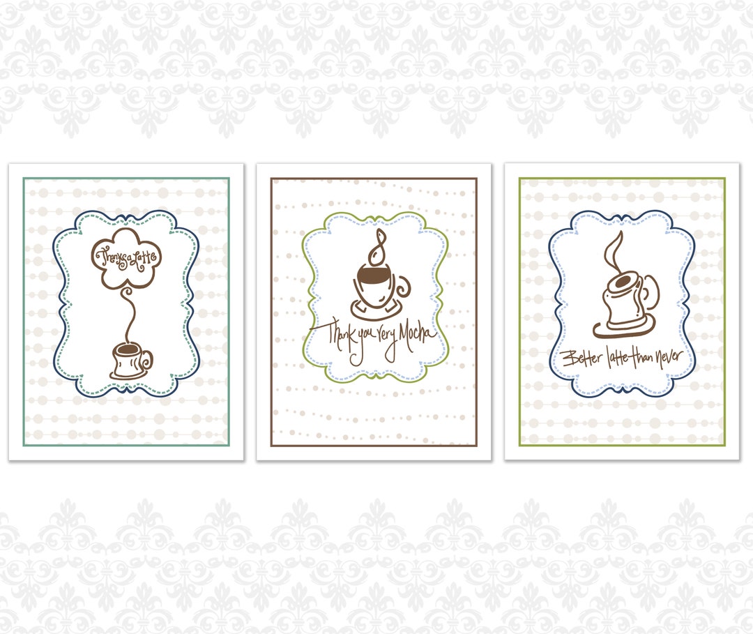 Coffee Themed Greeting Cards Pack of 12, Variety Pack, Thanks a Latte ...