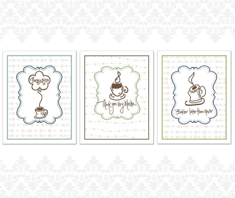 Coffee Themed Greeting Cards Pack of 12, Variety Pack, Thanks a Latte ...