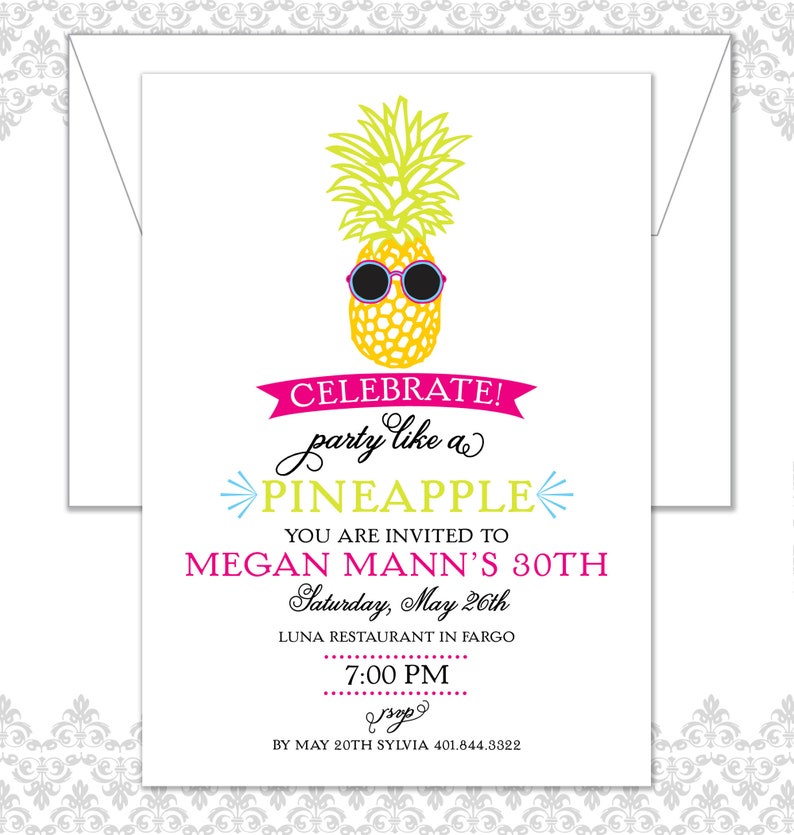 Pineapple Party Invite, Party Like a Pineapple Invitation, 30th ...