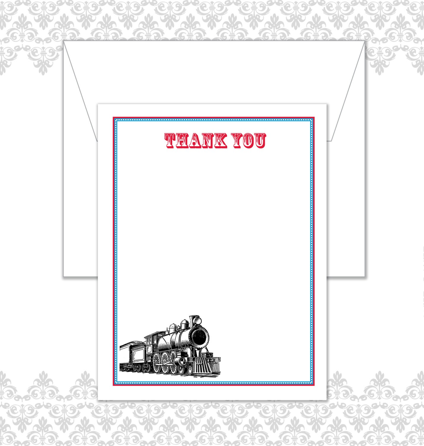 Train Birthday Invite, Railroad Train Party, Train Whistle Invitation ...