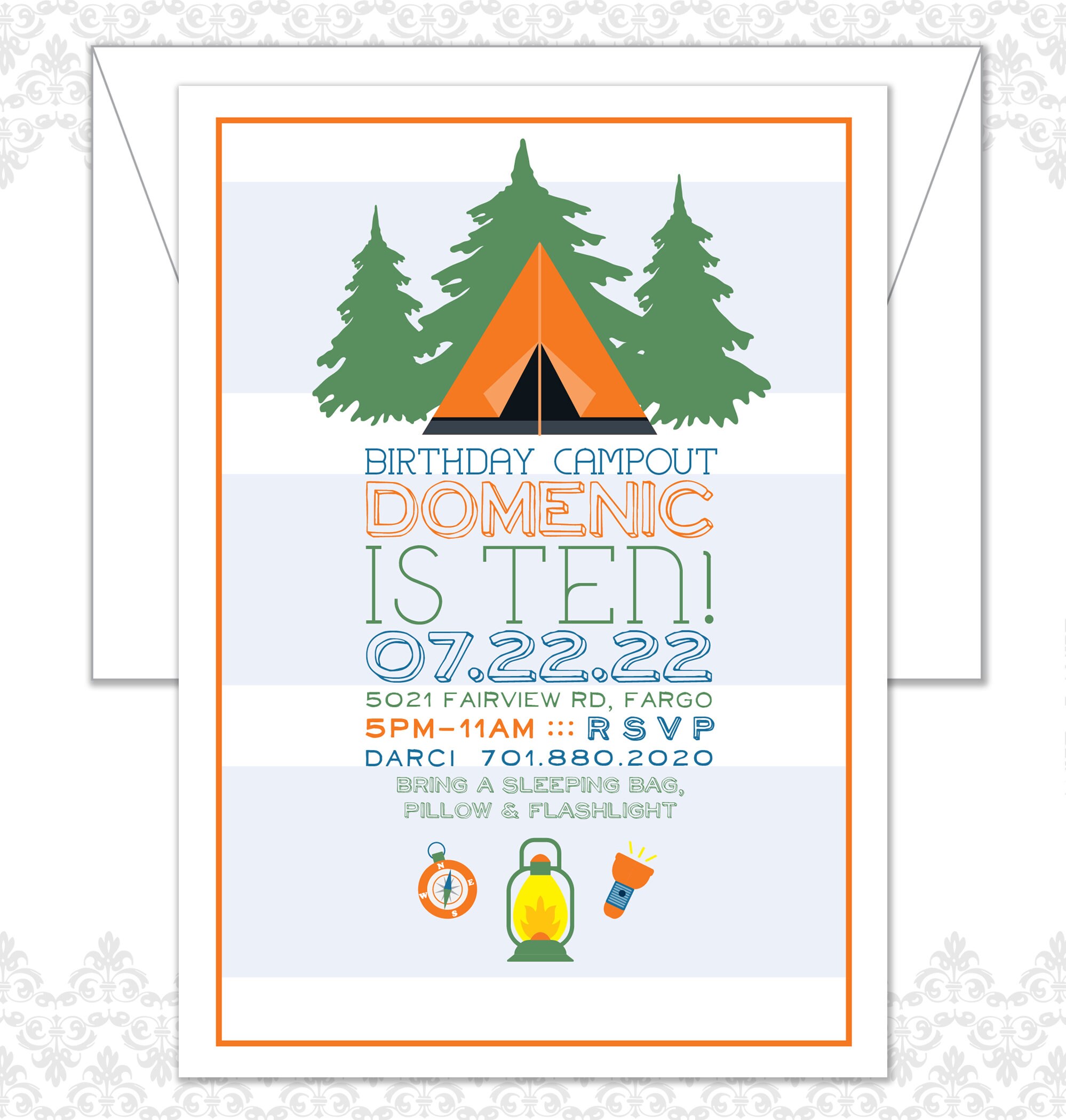 Backyard Campout Birthday Invitation, Camping Invite, Tent, Backyard ...