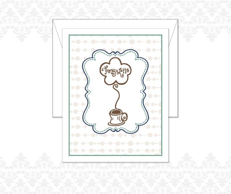 Coffee Themed Greeting Cards Pack of 12, Variety Pack, Thanks a Latte ...