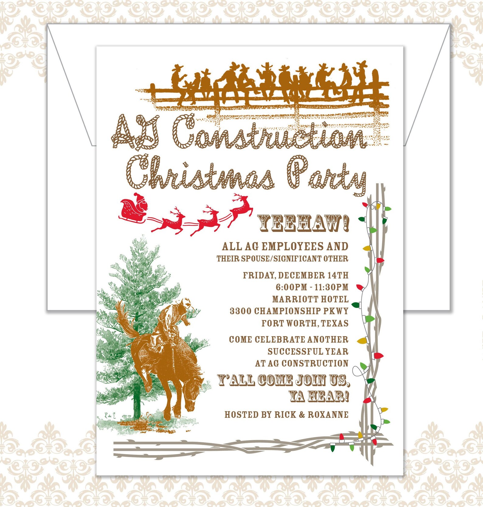 Country Western Holiday Party Invitation Work Party Invite - Etsy