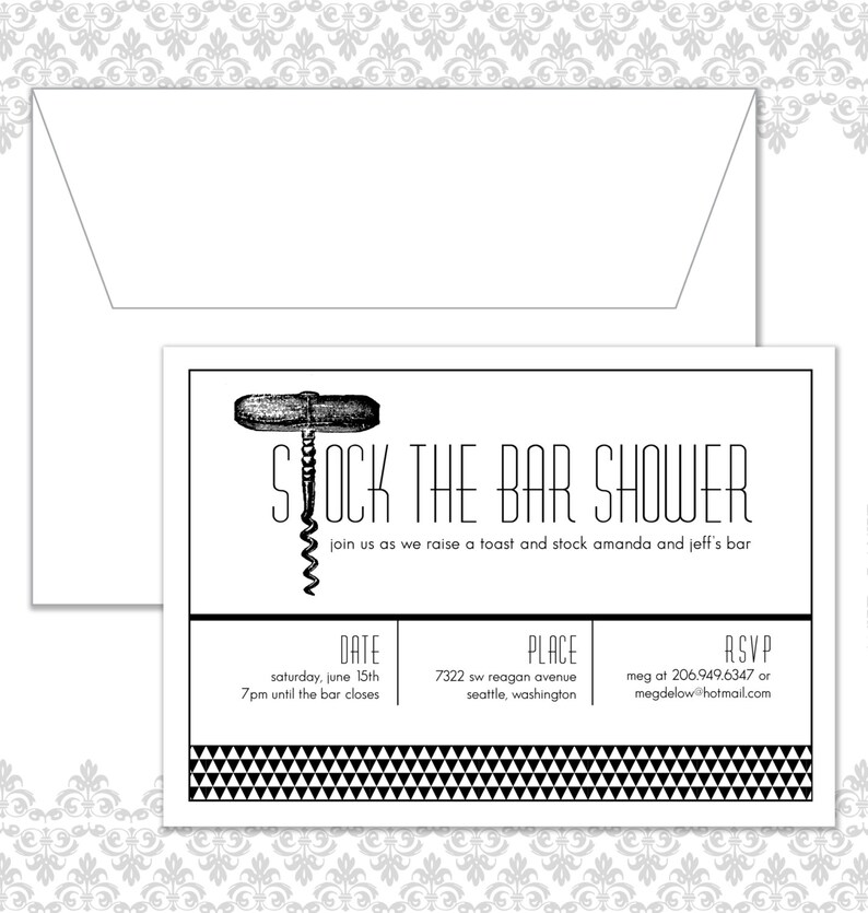 Stock the Bar Shower Invitation Wine Party Invite Modern | Etsy