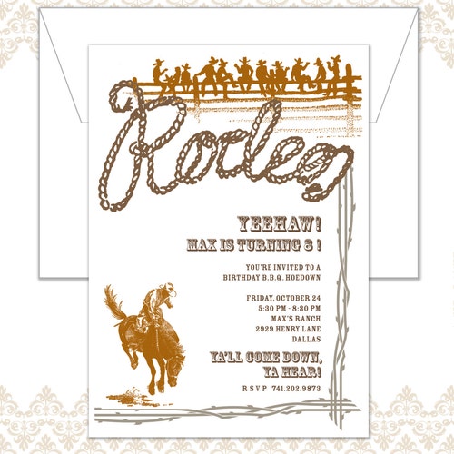 Rodeo Birthday Banner Western Themed Birthday Party Banner | Etsy