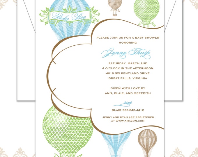 Hot Air Balloon Invitation - Etsy