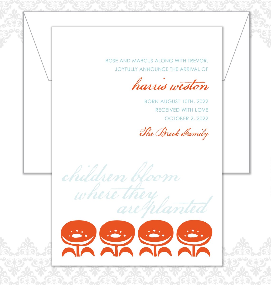 Flower Adoption Announcement, Adoption, Flower Announcement, Modern ...