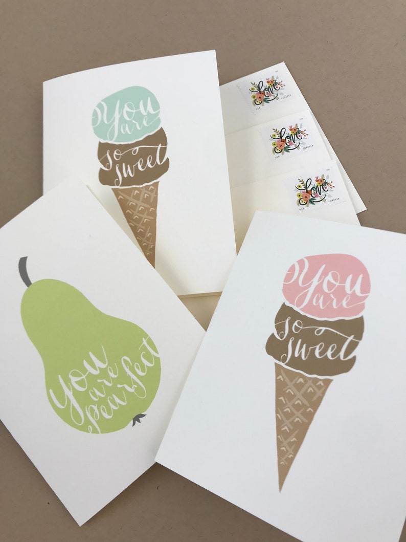 Food Themed Greeting Cards Pack of 12, Variety Pack, Thank Yous, You ...