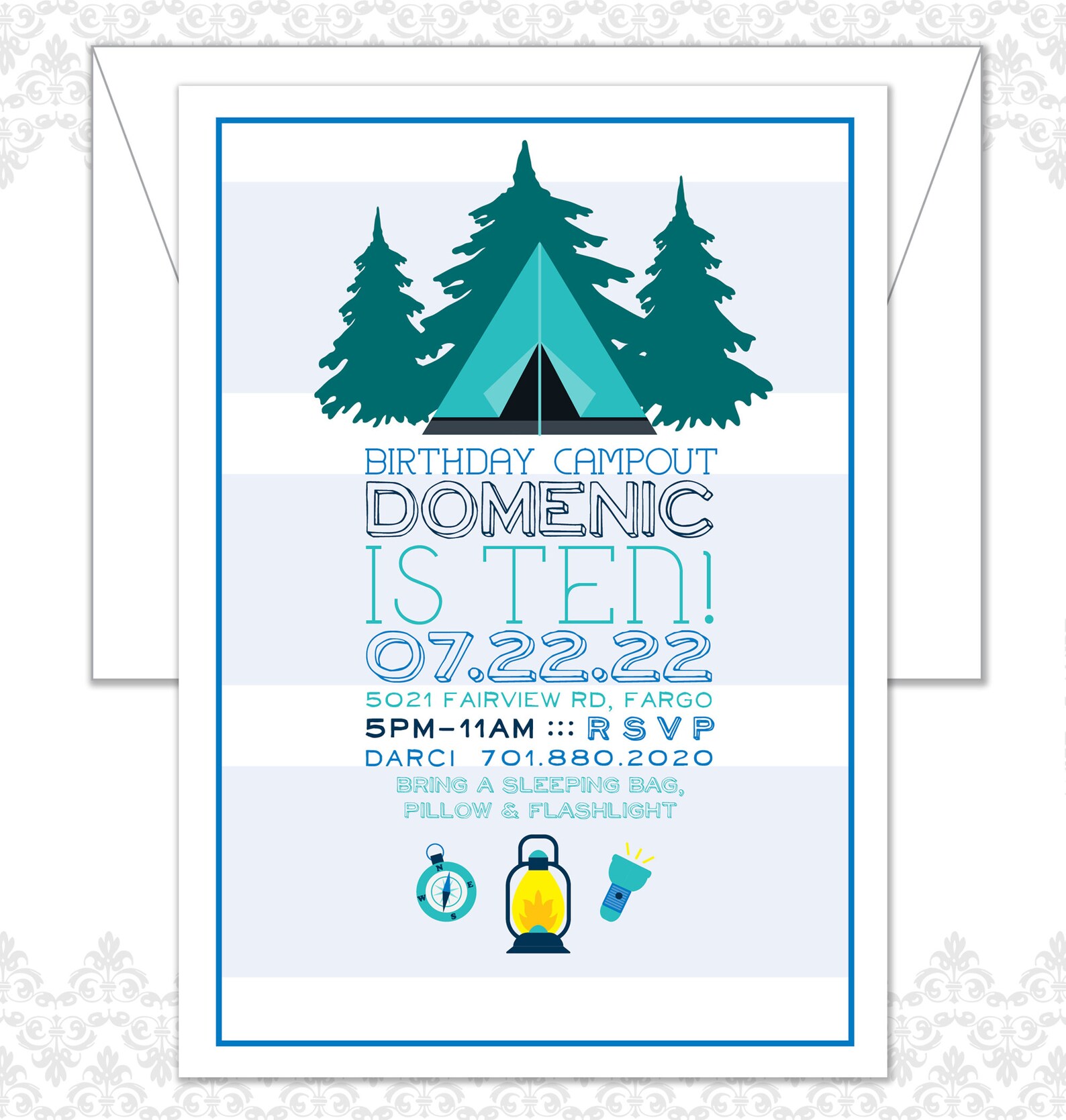 Backyard Campout Birthday Invitation Camping Invite Tent - Etsy