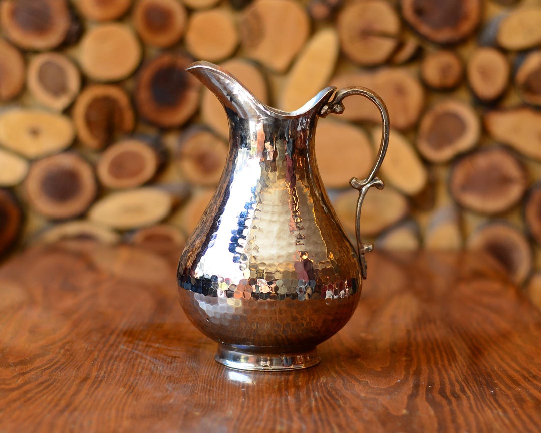 Handmade Copper Jug, Silver Color, Moscow Mule Pitcher Jug, Handmade ...