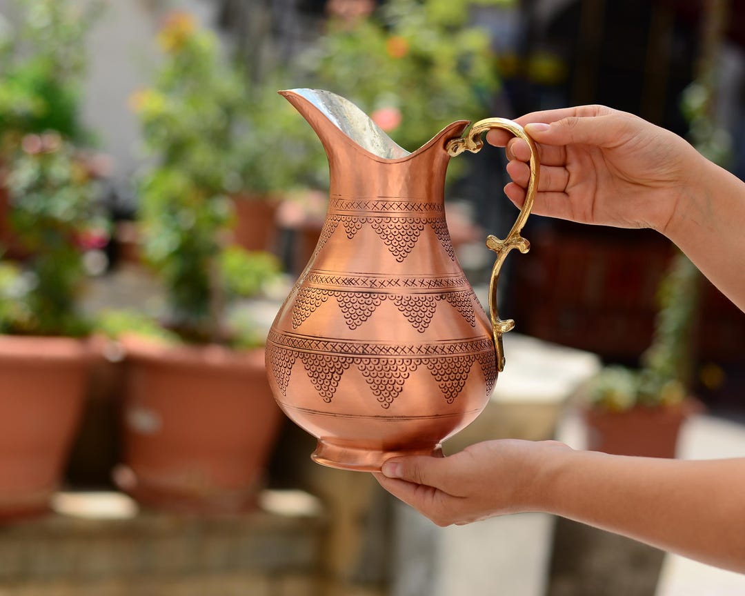 Antique Copper Handmade Jug, Moscow Mule Pitcher Jug, Handmade Copper 2 ...