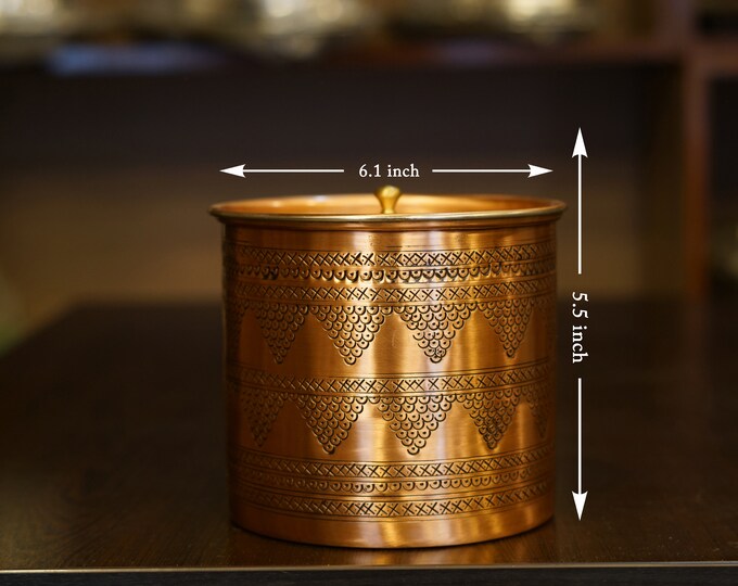 Set of 4 Copper Jar,handcrafted Copper Container,copper Spice Container ...