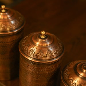 Copper Spice Container, Set of 3, Handmade Original Copper, Modern ...