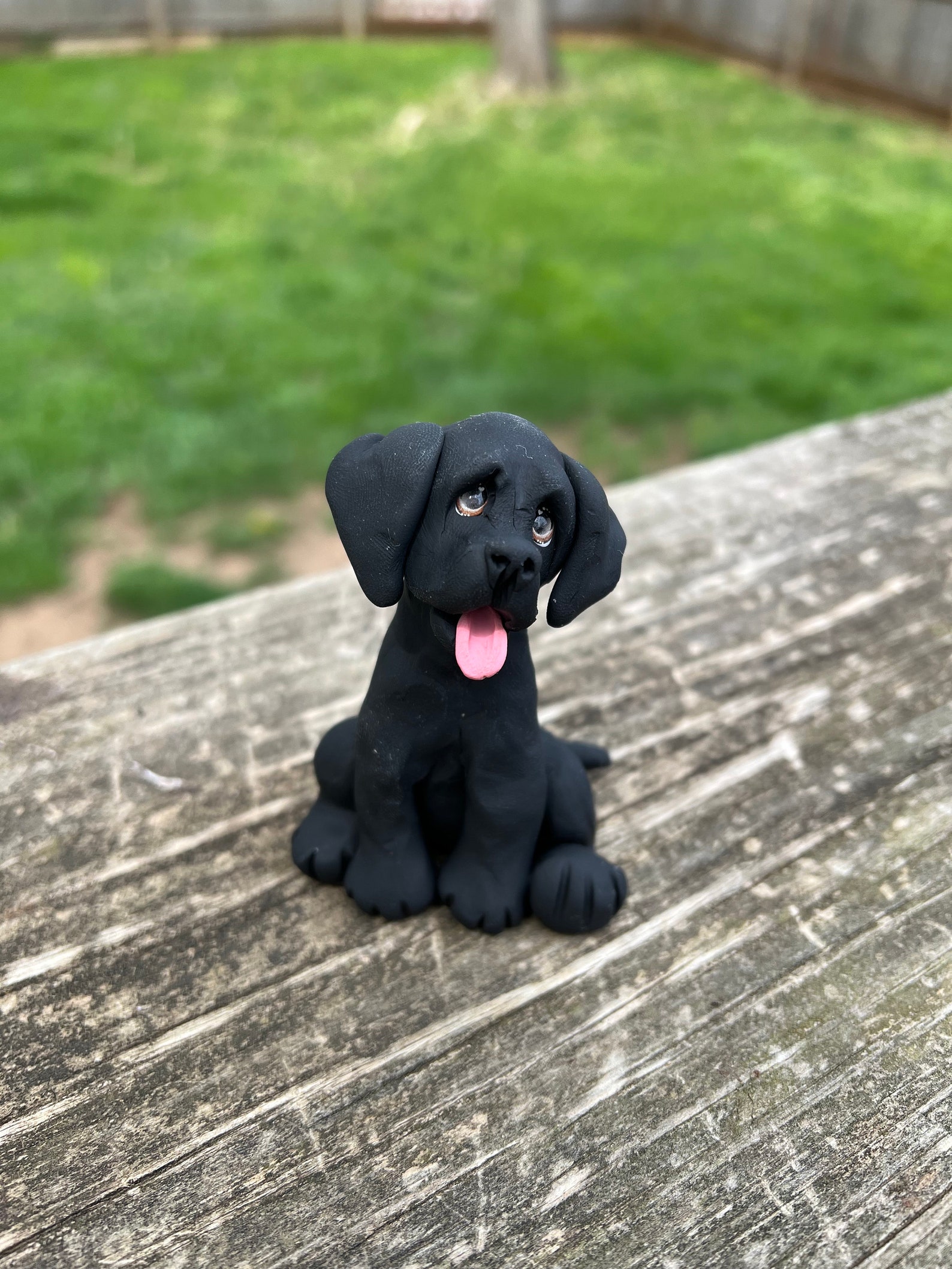 Black Labrador Hand Sculpted Polymer Clay, Pet Tiered Tray Decoration ...