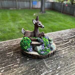 Spring Deer Hand Sculpted Polymer Clay Figurine Wildlife, Animal Lover ...