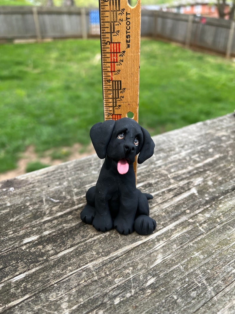 Black Labrador Hand Sculpted Polymer Clay, Pet Tiered Tray Decoration ...