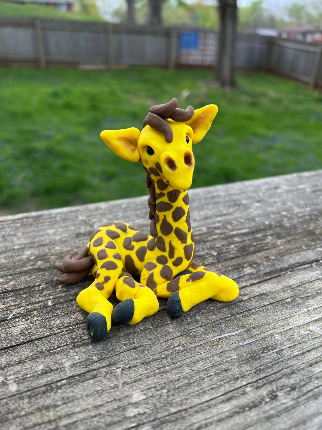 Giraffe Polymer Clay Hand Sculpted Tiered Tray Decor, Collector, Gift ...