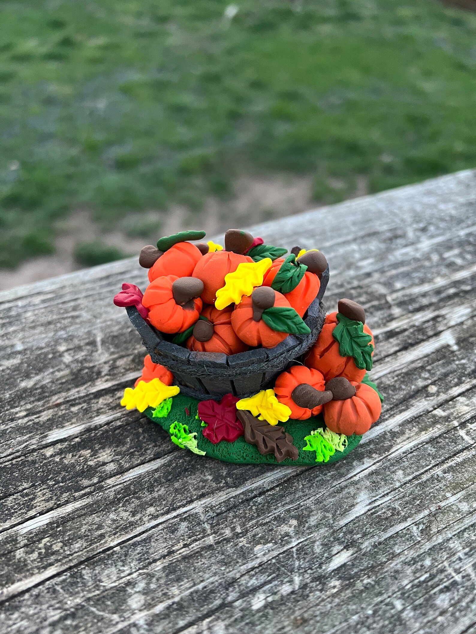 Pumpkin Fall Tub Hand Sculpted Polymer Clay, Tiered Tray Decor, Gift ...