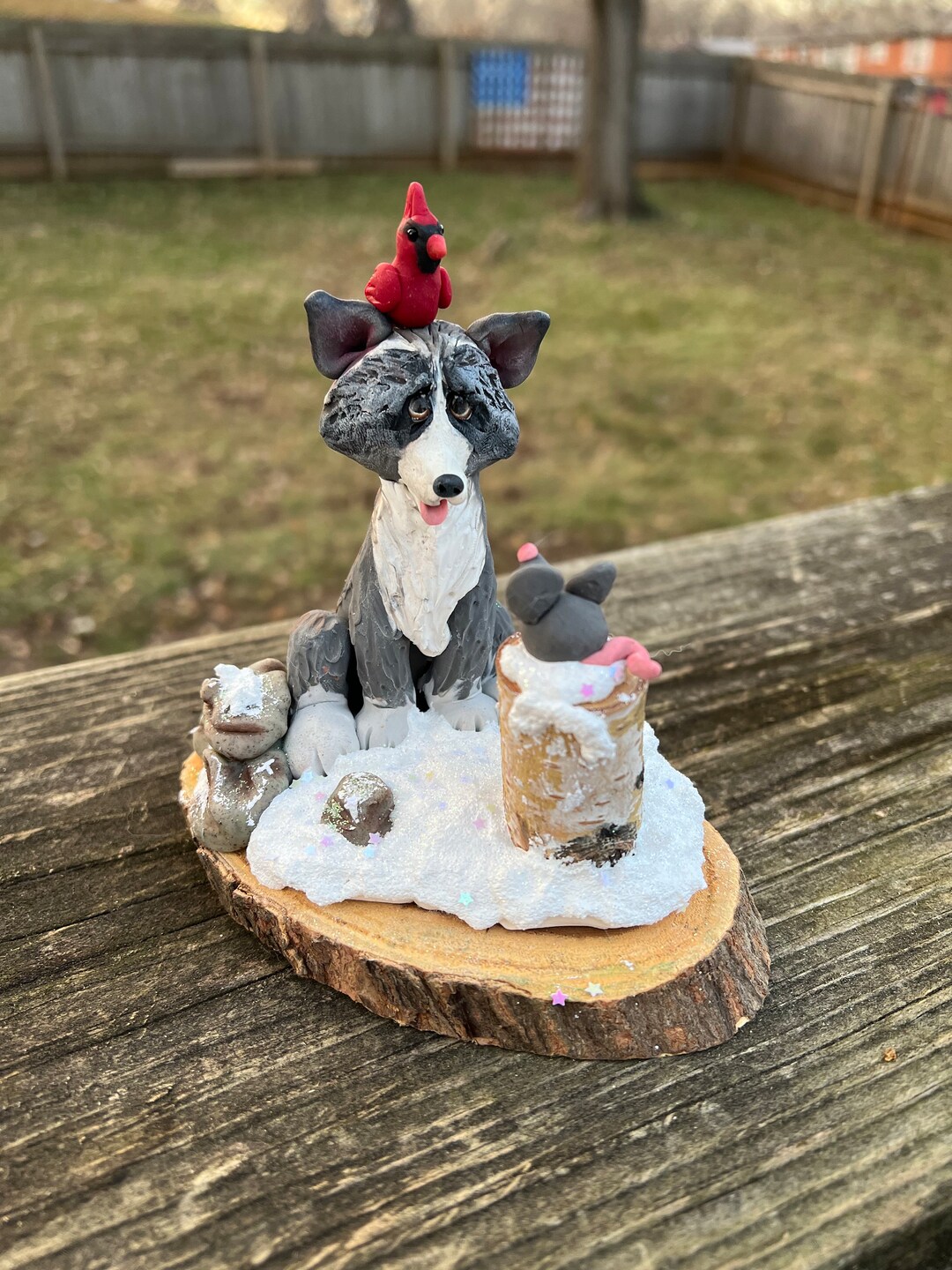 Winter Wolf and Friends Hand Sculpted Polymer Clay Animal Collector for ...