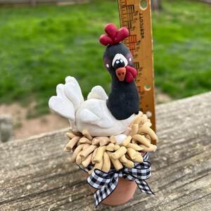 Chicken in a Pot Hand Sculpted Polymer Clay Farm Animals Tiered Tray ...