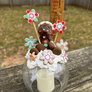 Gingerbread Man Candleholder Hand Sculpted Polymer Clay Tiered Tray ...