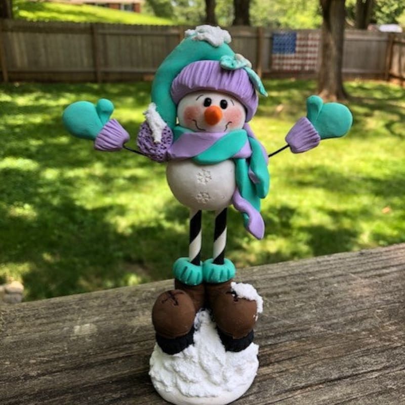 Polymer Clay Snowman - Etsy