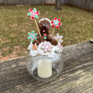 Gingerbread Man Candleholder Hand Sculpted Polymer Clay Tiered Tray ...