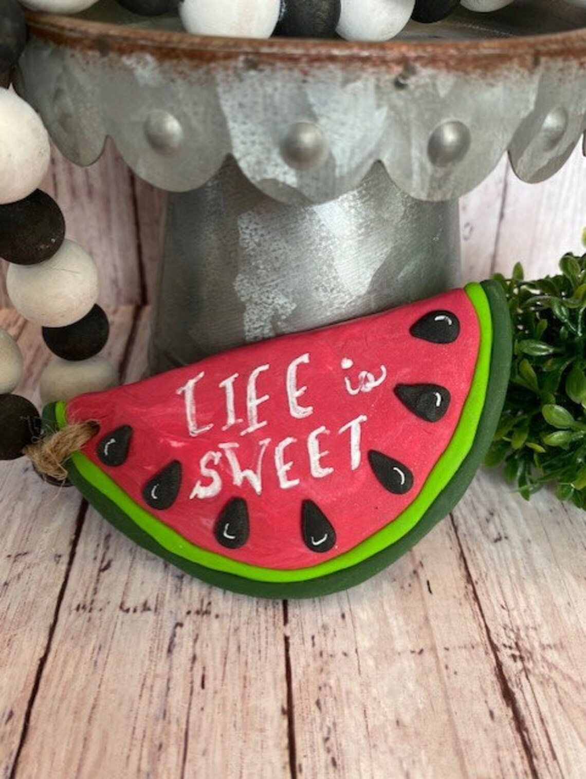 Hand Sculpted Polymer Clay Watermelon Slice Garland - Etsy