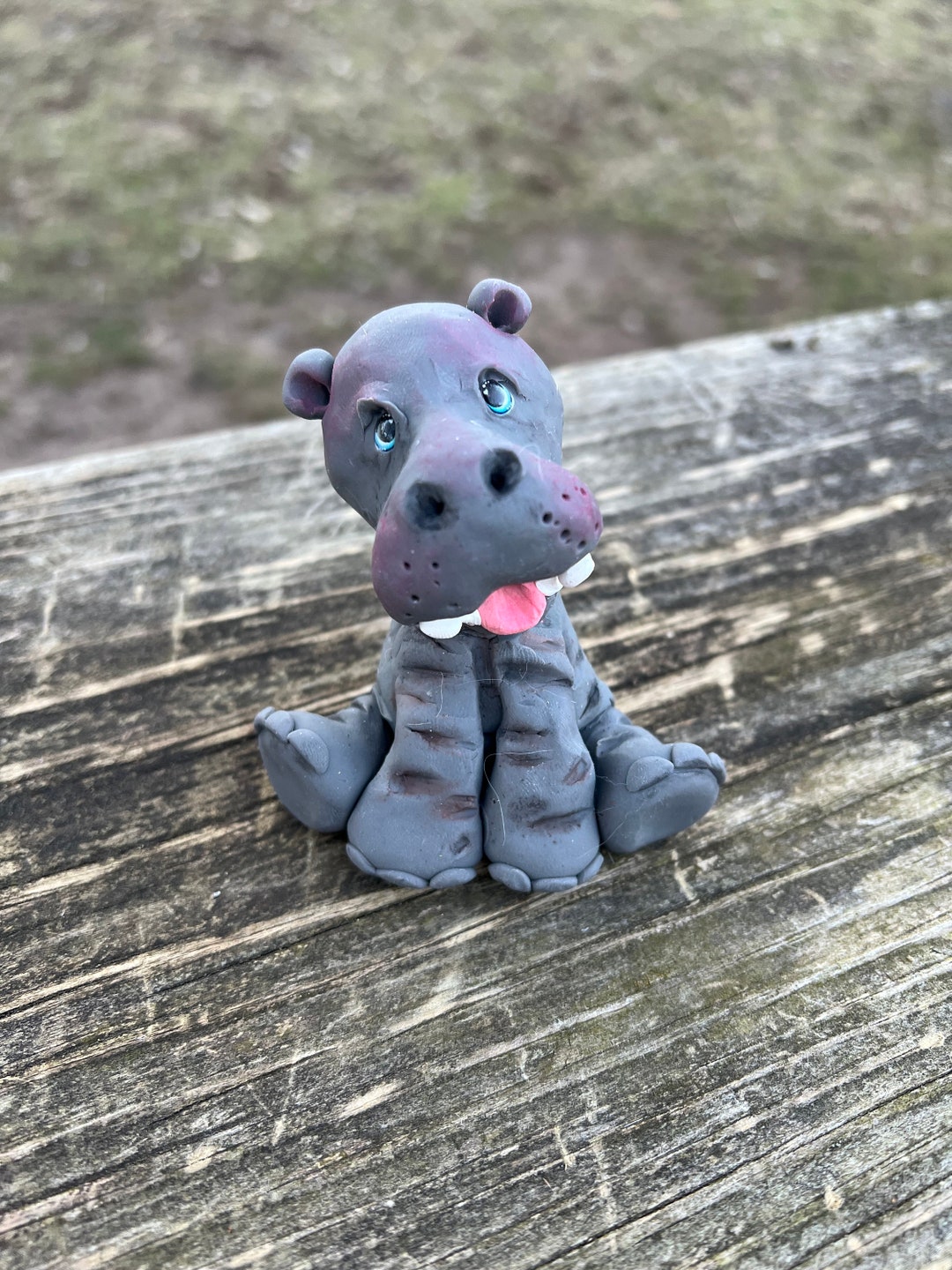Hippo Polymer Clay Hand Sculpted Tiered Tray Decor, Collector, Gift for ...
