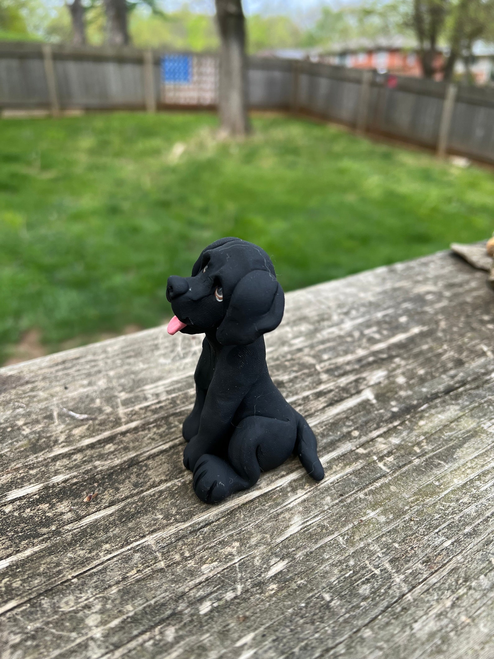 Black Labrador Hand Sculpted Polymer Clay, Pet Tiered Tray Decoration ...