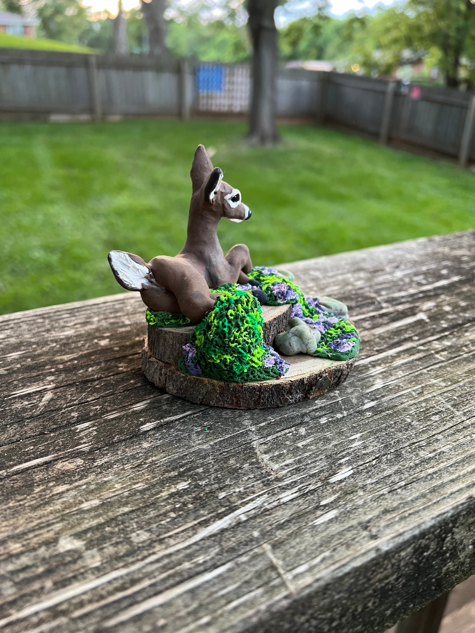 Spring Deer Hand Sculpted Polymer Clay Figurine Wildlife, Animal Lover ...